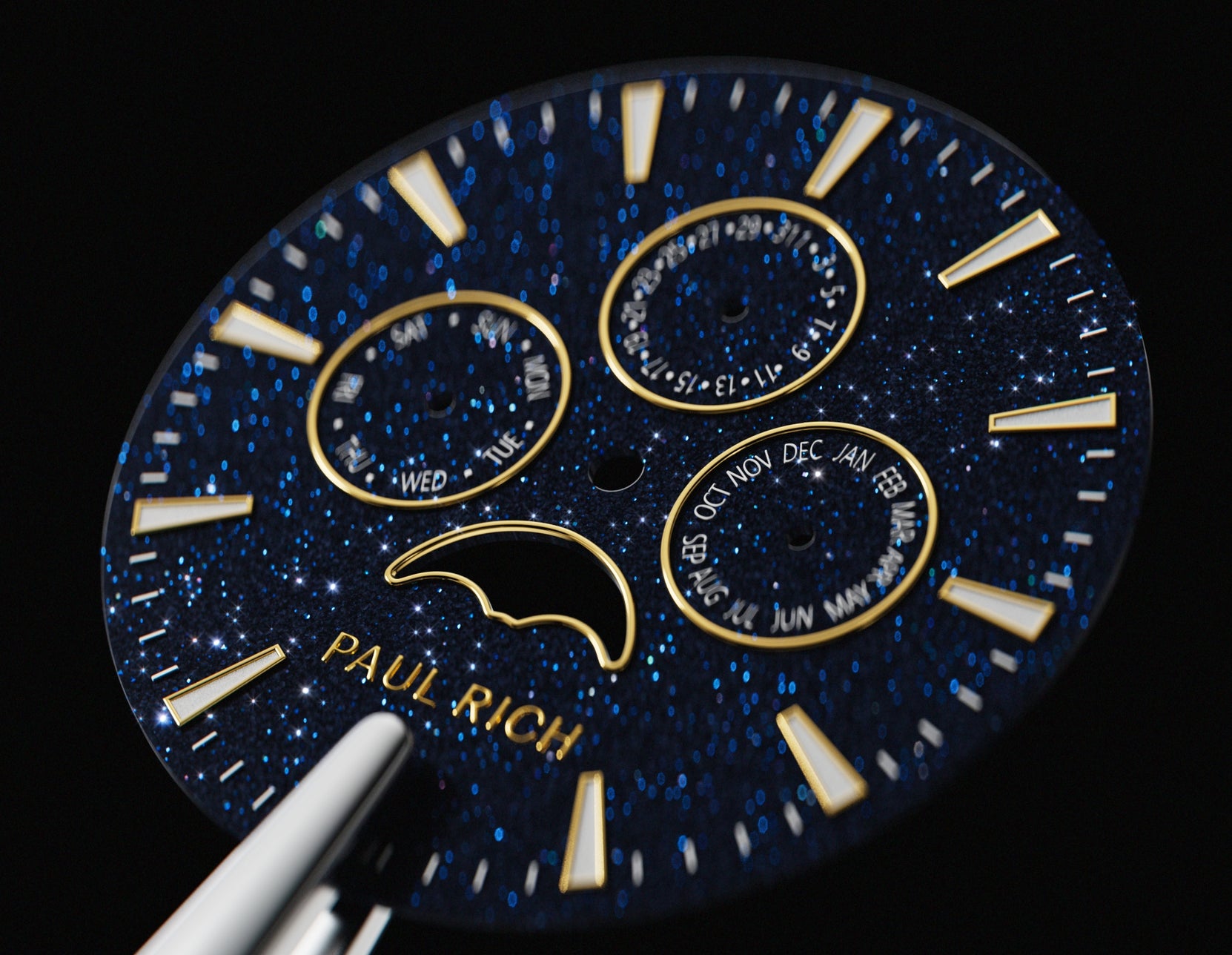 Moonphase Star Dust II Gold | Quartz Watch | Paul Rich