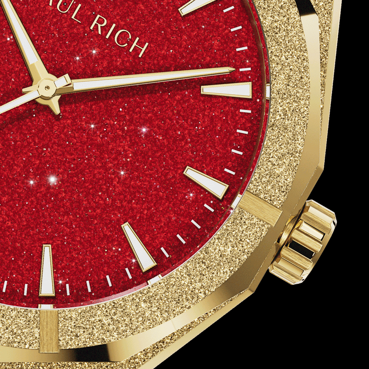 Frosted Star Dust II Gold Red | Automatic Watch | Paul Rich